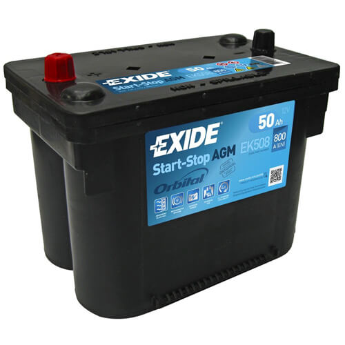 Exide EK508 Agm Otomobil Aküsü 50Ah - Bodrum Akü