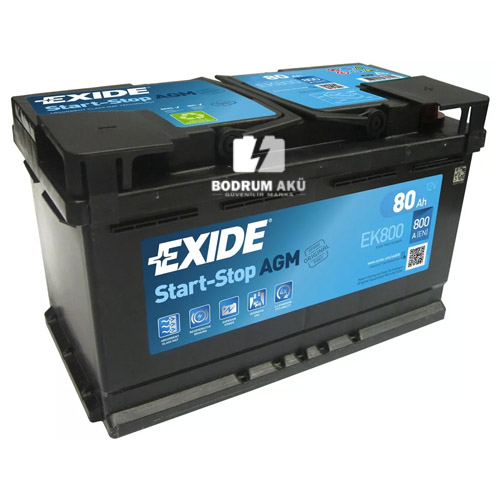 Exide EK800 AGM800 AGM Otomobil Aküsü 80Ah - Bodrum Akü